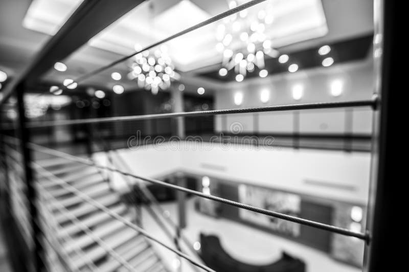 Modern Railing Ans Stair at New Finished Building Stock Photo - Image ...