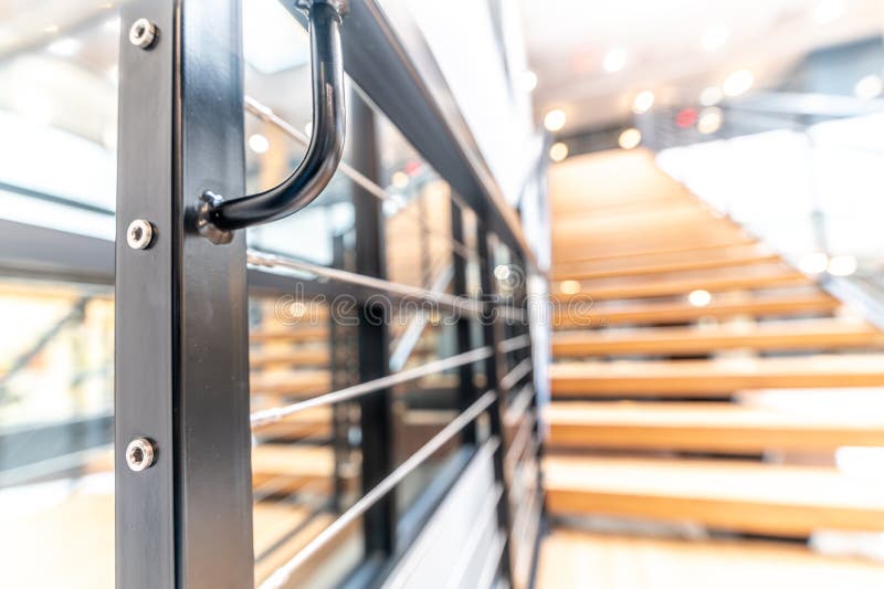 Modern Railing Ans Stair at New Finished Building Stock Image - Image ...