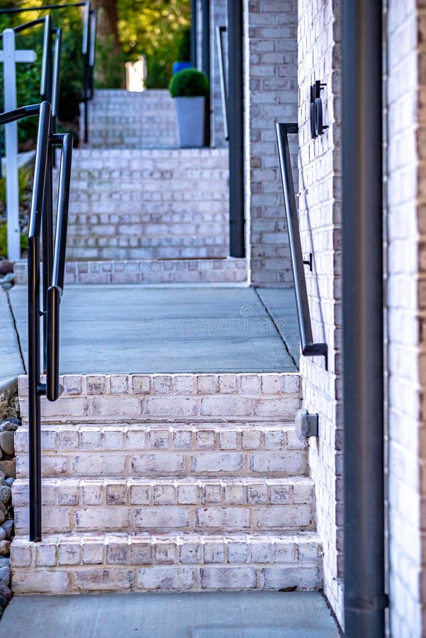 Modern Railing Ans Stair at New Finished Building Stock Photo - Image ...