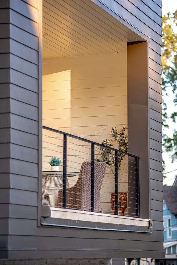 Modern Railing Ans Stair at New Finished Building Stock Image - Image ...