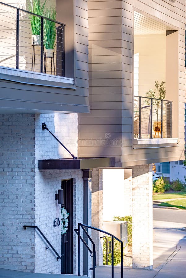 Modern Railing Ans Stair at New Finished Building Stock Photo - Image ...