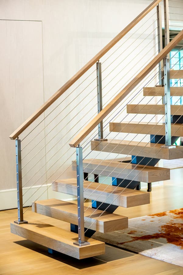 Modern Railing Ans Stair at New Finished Building Stock Photo - Image ...
