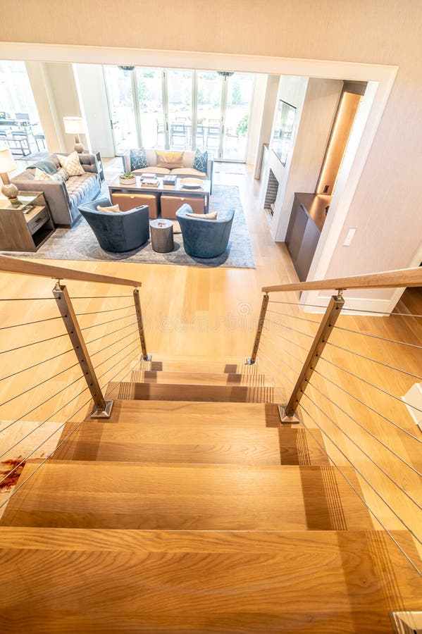 Modern Railing Ans Stair at New Finished Building Stock Photo - Image ...