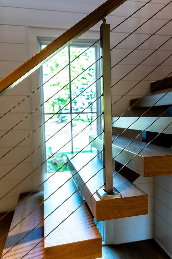 Modern Railing Ans Stair at New Finished Building Stock Image - Image ...