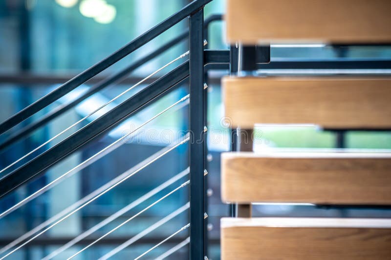 Modern Railing Ans Stair at New Finished Building Stock Image - Image ...