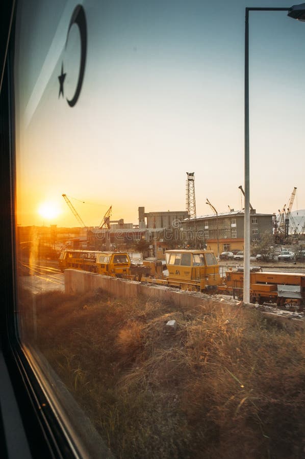 Modern Railway Construction Site Seen from Turkish Fast Train Editorial ...