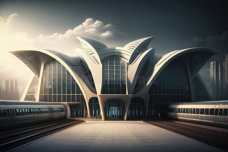 Modern Railway Station, with Sleek Architecture and State-of-the-art ...