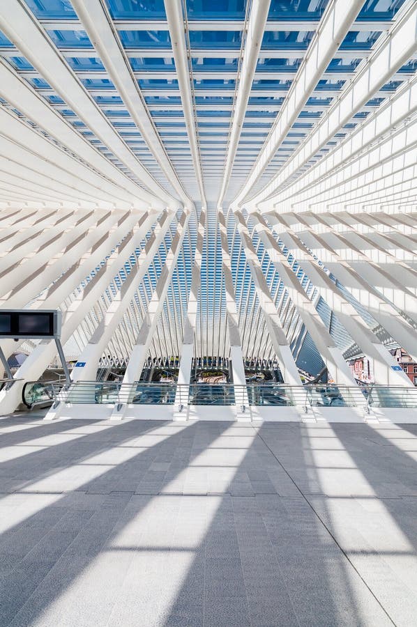 Transparent Ceiling in Modern Railway Station with Blue Sky Stock Image ...