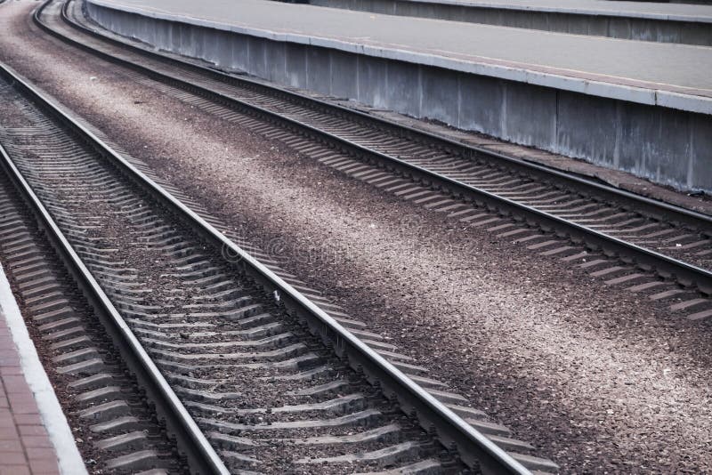 Modern railway track stock image. Image of station, road - 116580561