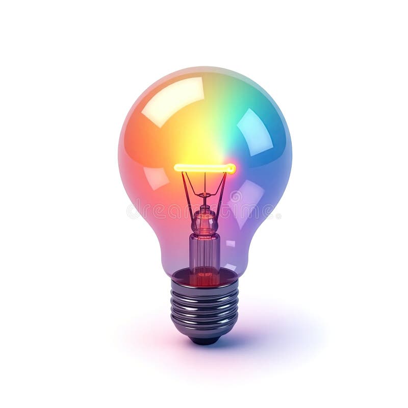 Modern Rainbow Light Bulb for Design and Inspiration Stock Illustration ...