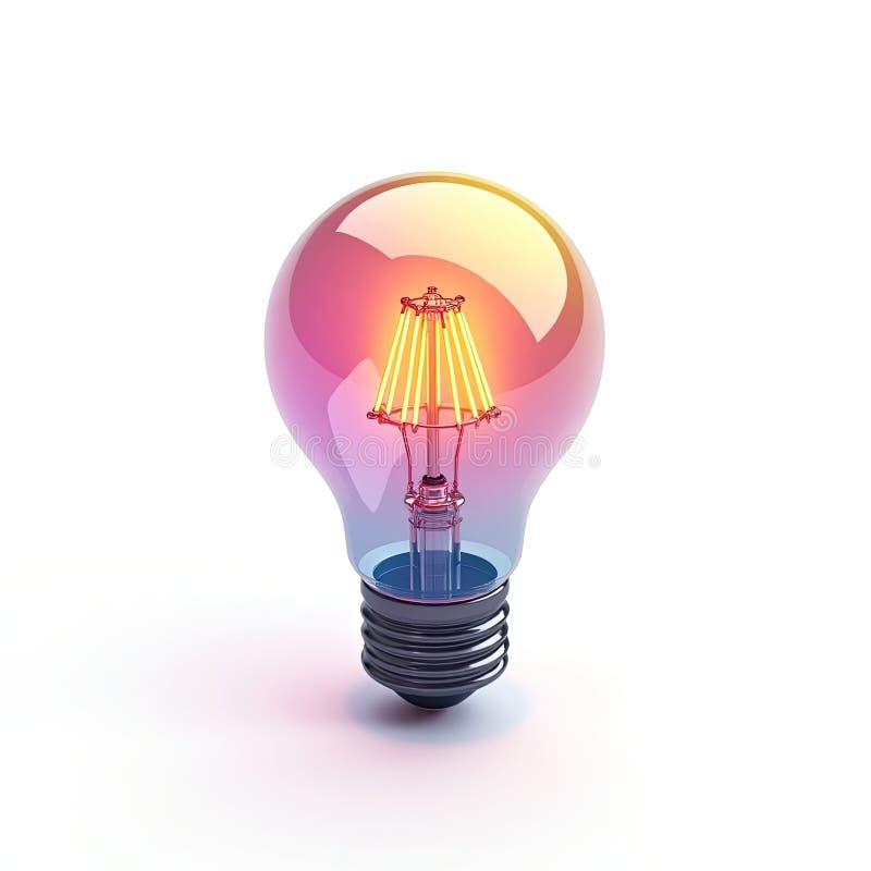 Modern Rainbow Light Bulb for Design and Inspiration Stock Illustration ...