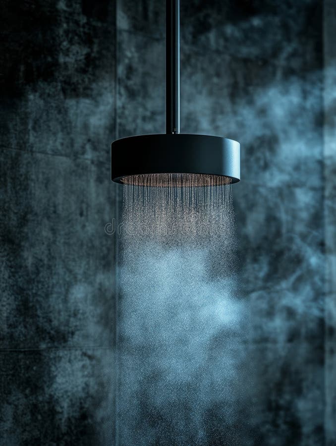 Modern Rainfall Showerhead with Mist and Steam Effect in a Bathroom ...