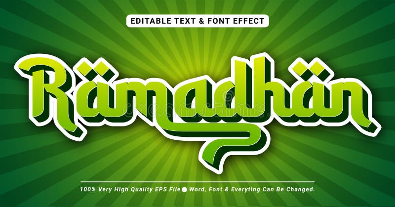Modern Ramadan Text Style Effect, Editable Text Effect Stock Vector ...
