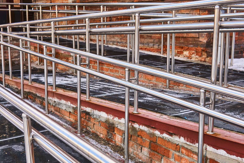 Modern Ramp for the Disabled Attached To the Old Building Stock Image ...