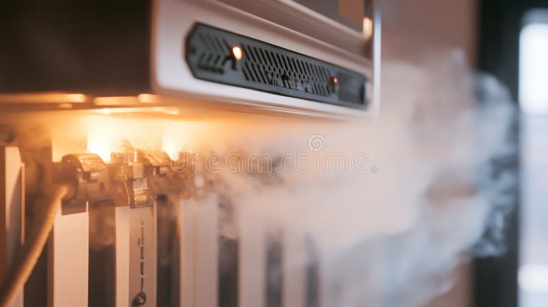Modern Range Hood Extracting Smoke and Steam in Kitchen Stock Photo ...