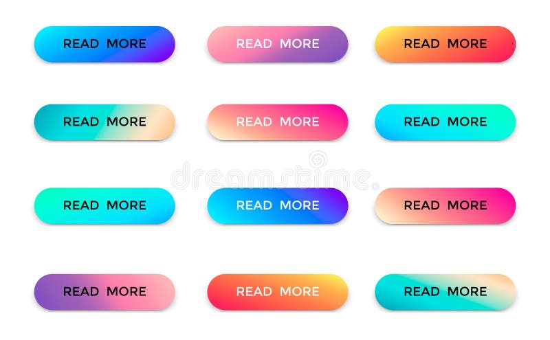Modern Read More Color Vector Buttons Isolated on White Background ...