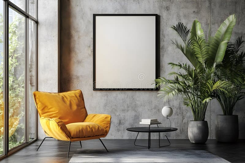 A Modern Reading Room with a Minimalist Design Decoration Stock Image ...