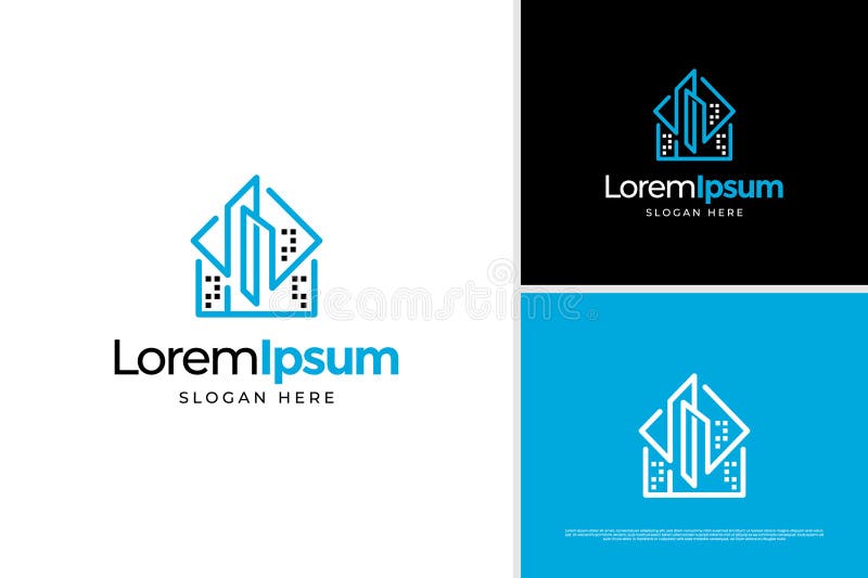 Modern Real Estate Agent Construction Logo Design Vector Stock Vector ...