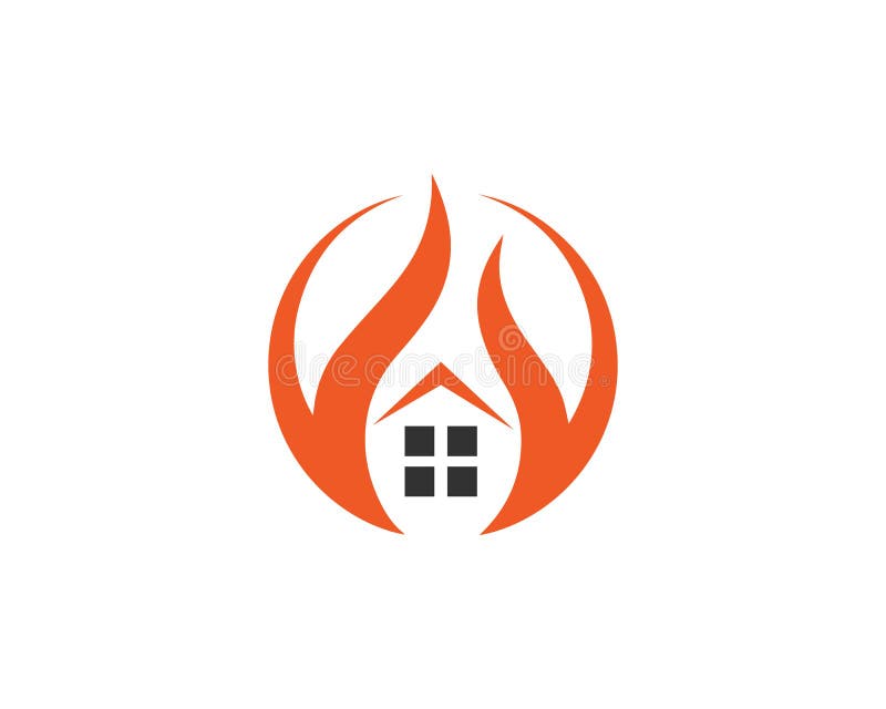 House Fire Protection Security Logo Stock Vector - Illustration of ...