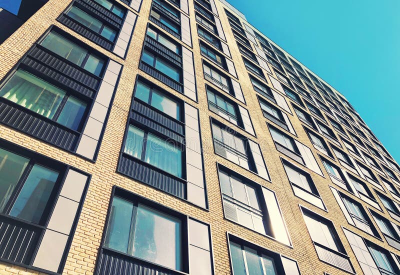 Modern Real Estate, Residential Apartment Building with Panoramic ...