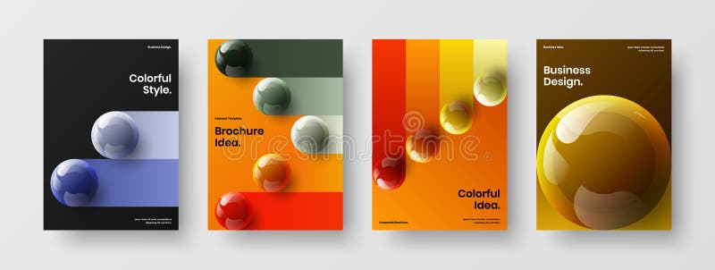Modern Realistic Balls Banner Layout Collection Stock Vector ...