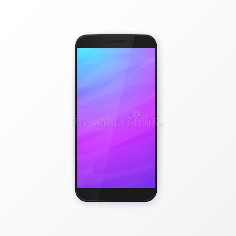Modern Realistic Black Smartphone with a Wide Color Display Stock ...