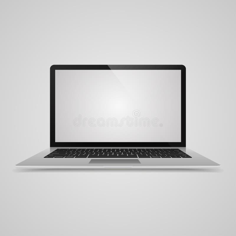 Modern Realistic and Detailed Laptop Isolated on White. Vector ...