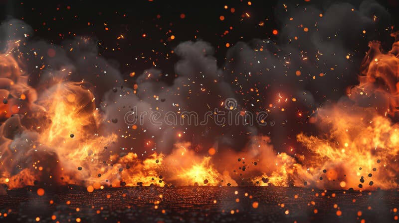 A Modern Realistic Illustration of a Bonfire with Flying Sparkles and ...