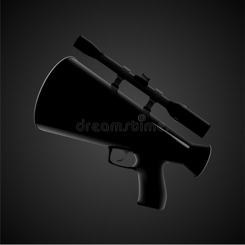 Megaphone with Handle, Trigger and an Optical Sight Stock Vector ...