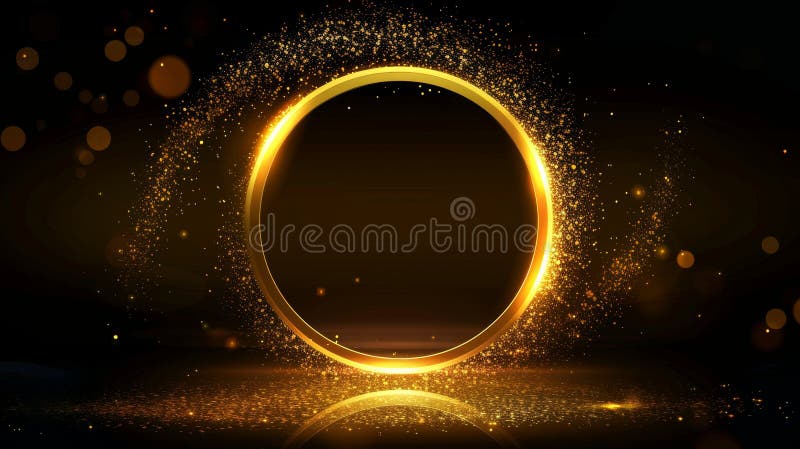 Modern Realistic Illustration of Round Yellow Border with Shimmering ...
