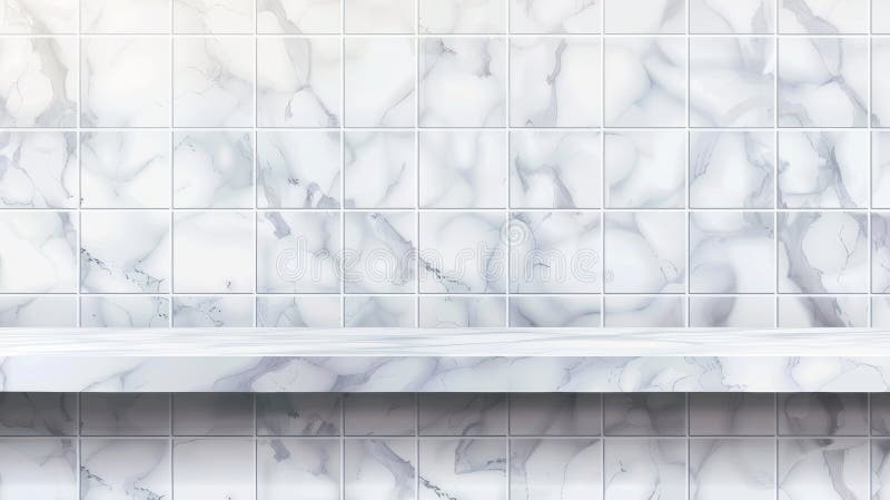 Modern Realistic Illustration with White Marble Countertop and Tile ...