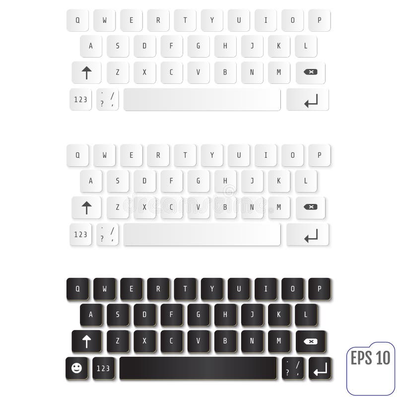 Smartphone Keyboard, Mobile Phone Keypad Vector Mockup. Keyboard Stock ...