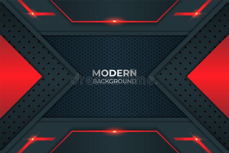 Modern Realistic Metallic Glow Triangle Red Background with Hole Effect ...