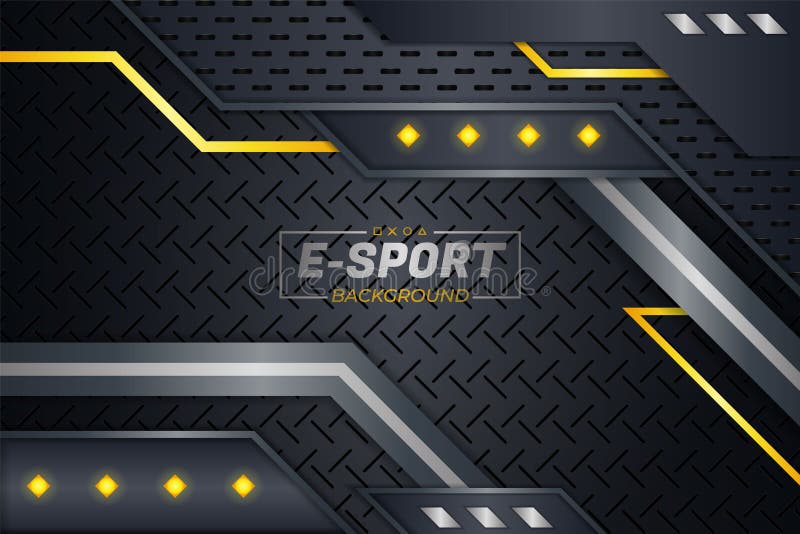 Modern Realistic Metallic Glow Yellow and Grey with E-Sports Style ...