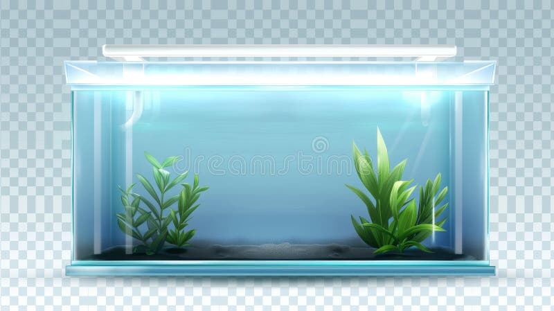 Modern Realistic Mock-up of Clear Rectangular Tank for Fish, Aquatic ...