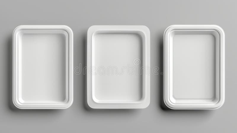 Modern Realistic Mockup of 3D Polystyrene Packaging for Lunch, Meal ...