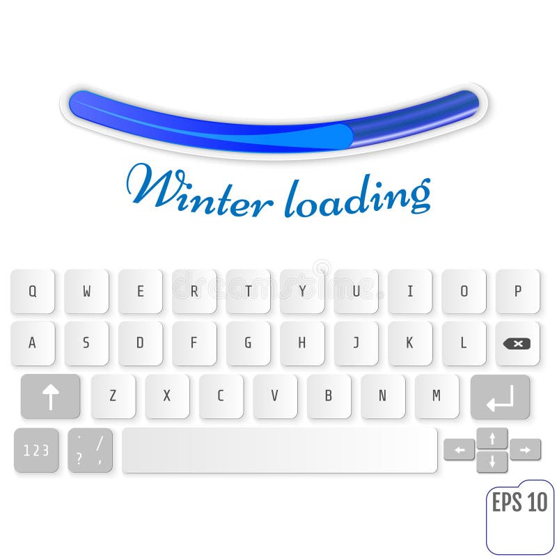 Modern Realistic Phone Keyboard. Winter Loading Concept Stock Vector ...