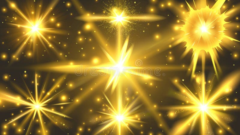 Modern Realistic Set of Glow Rays, Sun Beams, Sun Flares and Star ...