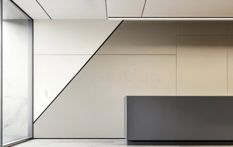Modern Reception Area with Geometric Design in a Contemporary Building ...
