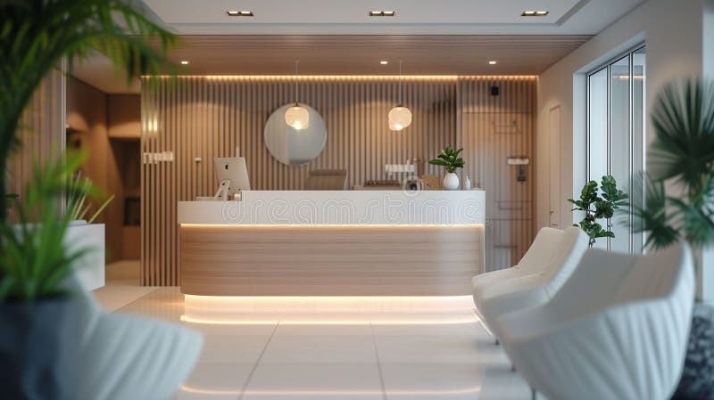 Sleek Welcoming Reception Area Designed Modern Business Environment ...