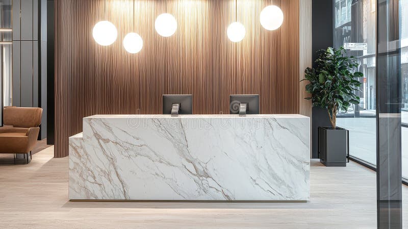 Modern reception area stock image. Image of luxury, modern - 372441573