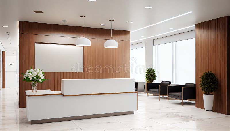 Modern reception area stock illustration. Illustration of modern ...