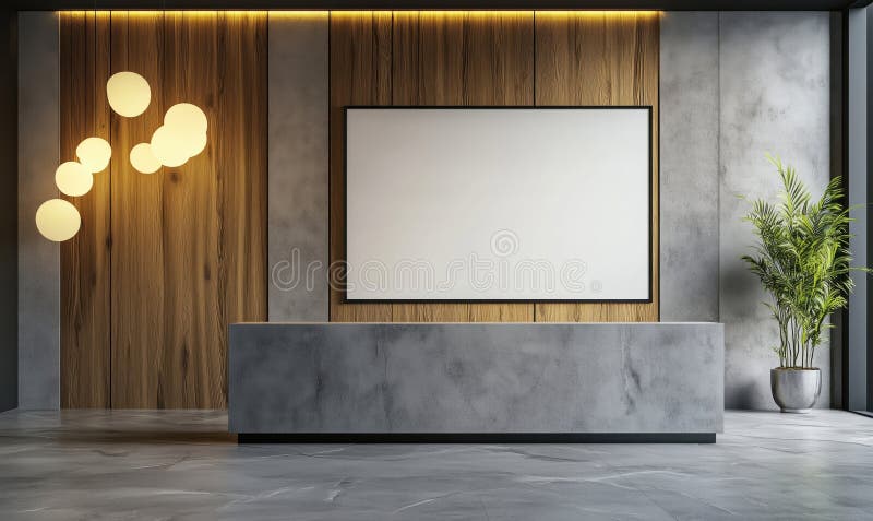 Modern Reception Area with Minimalist Design and Elegant Lighting ...