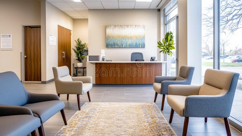Modern Reception Area with Seating and Welcoming Decor in a ...
