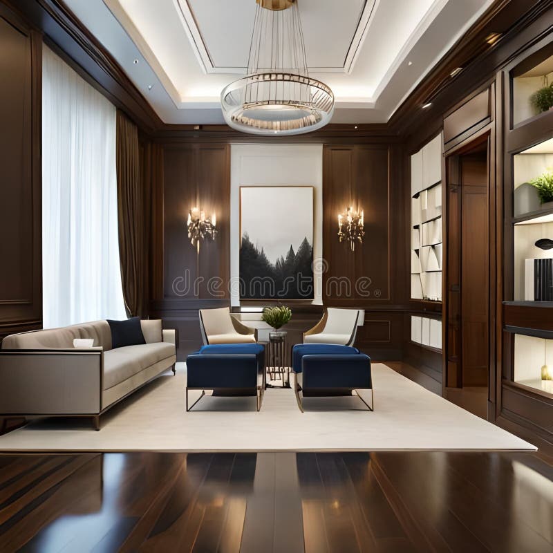 A Modern Reception Area with a Sophisticated Stock Photo - Image of ...