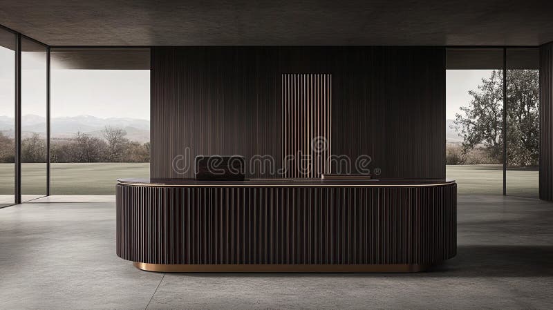 Modern Reception Desk, Desert View, Office Lobby Stock Photo - Image of ...