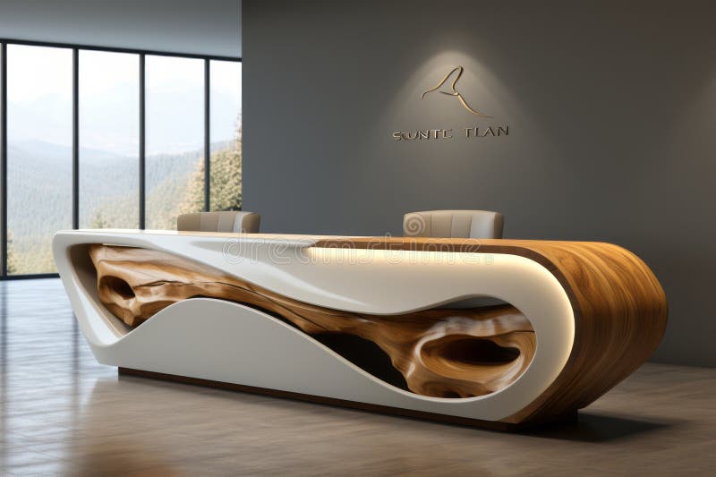 A Modern Reception Desk Design Concept Stock Illustration ...