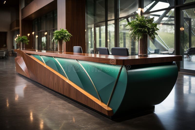 A Modern Reception Desk Design Concept Stock Illustration ...