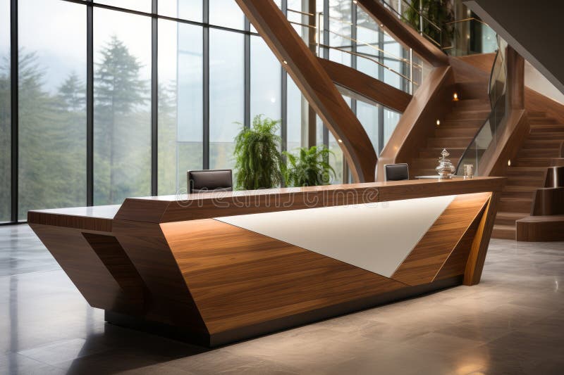 A Modern Reception Desk Design Concept Stock Illustration ...