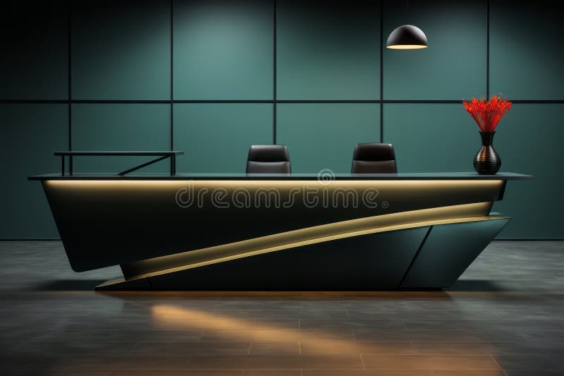 A Modern Reception Desk Design Concept Stock Illustration ...